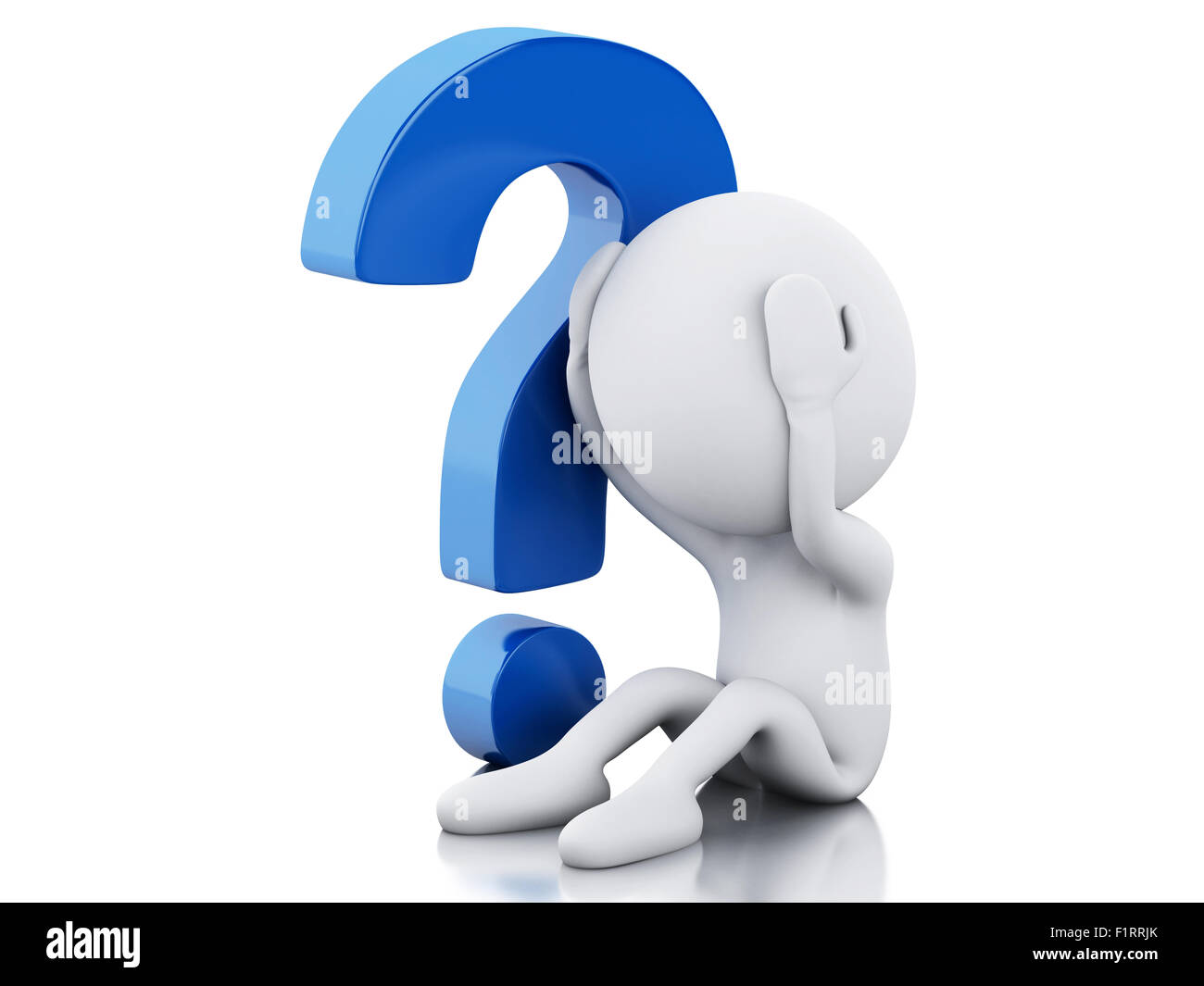 3d small person question mark hi-res stock photography and images - Alamy