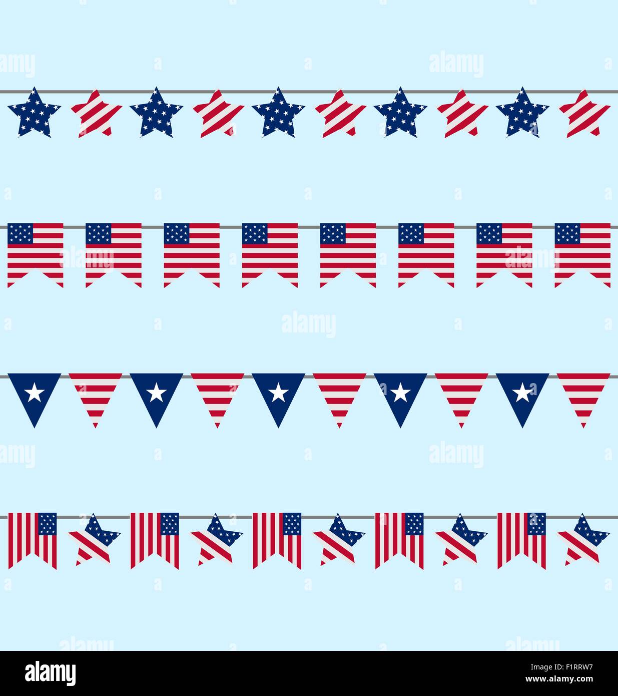 Hanging Bunting pennants for Independence Day USA, Patriotic Sym Stock ...
