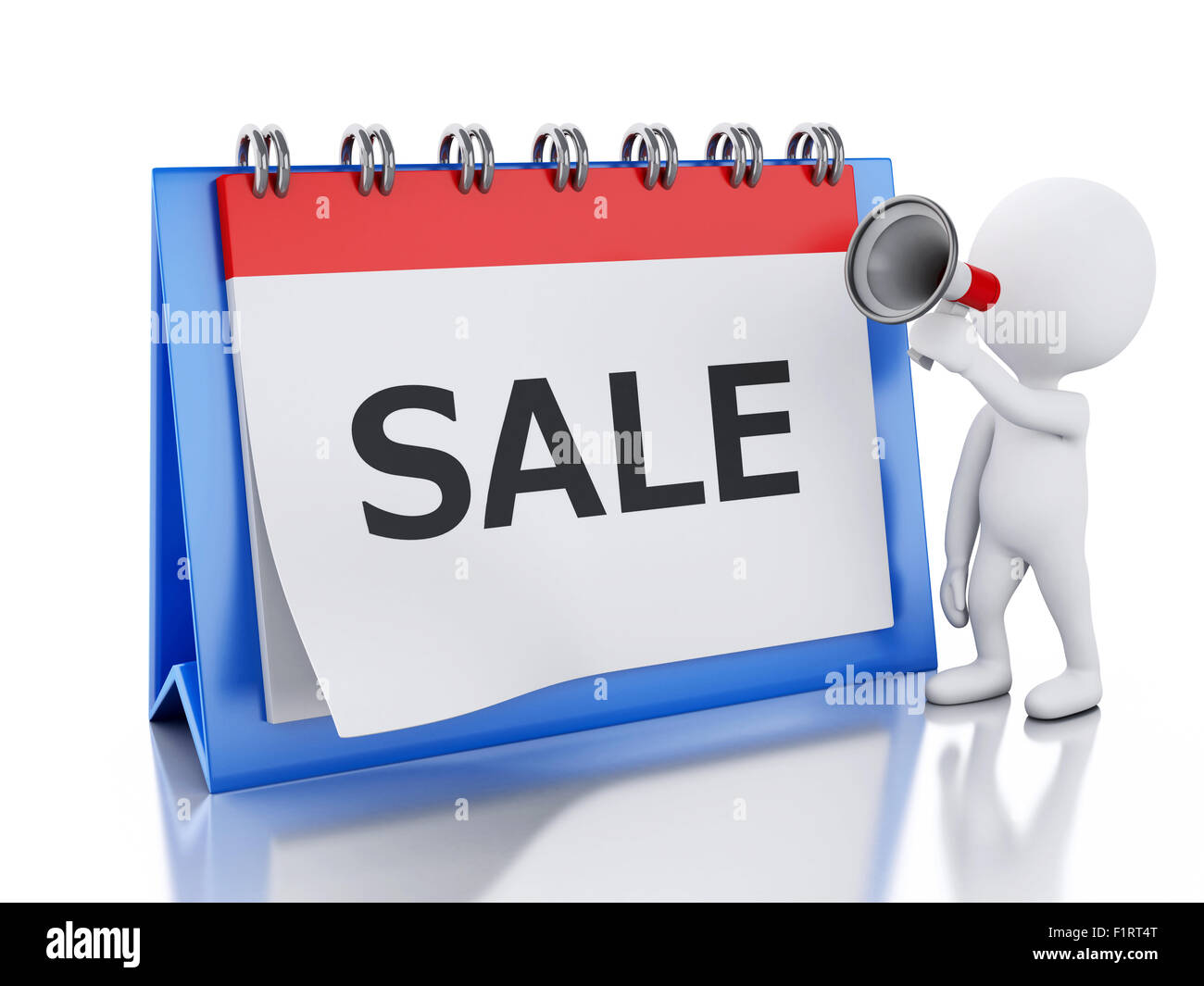 3d renderer image. White people with calendar. Special offer concept ...