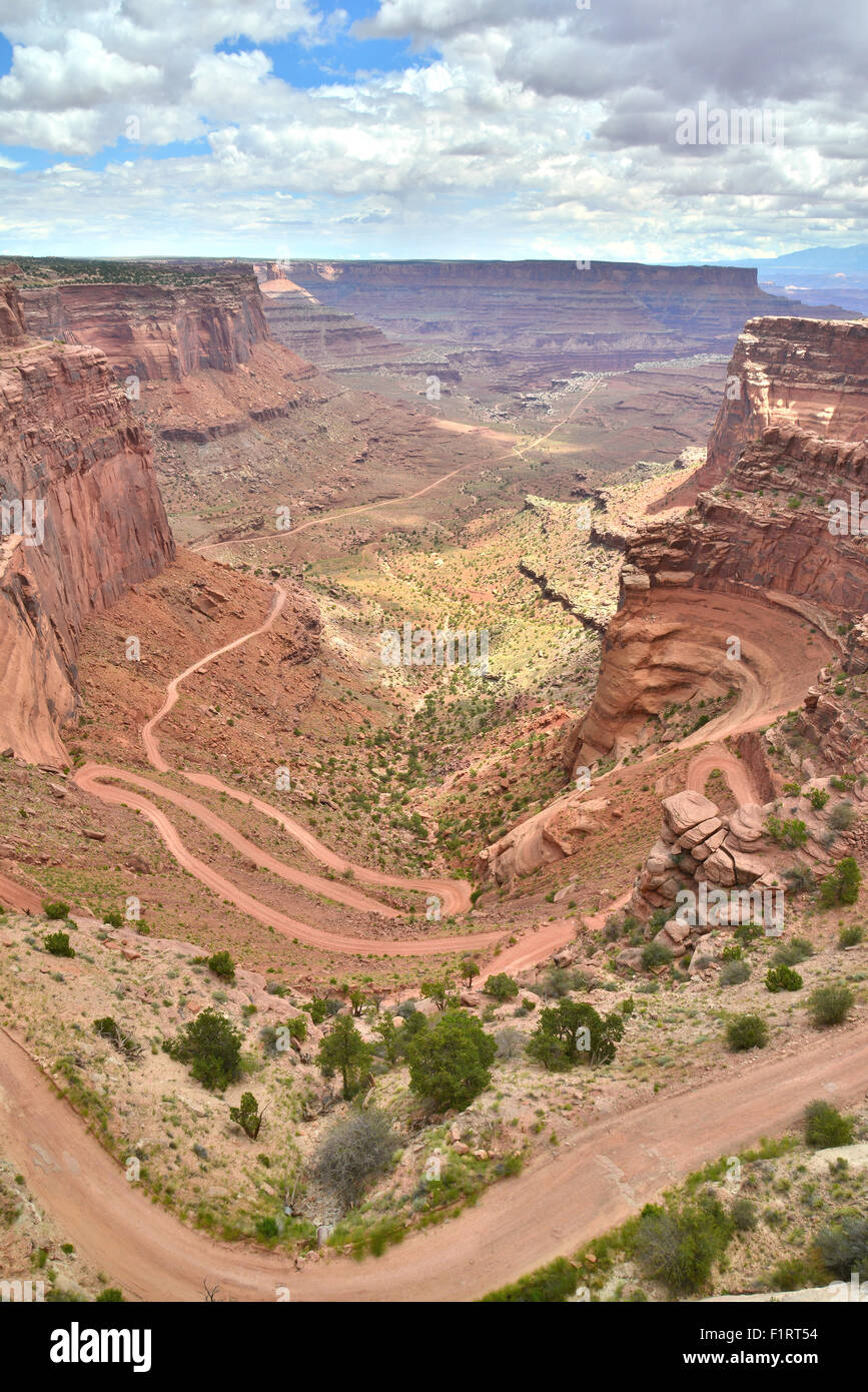 Overlooking Shafer Canyon and the Shafer Trail from the Neck area of ...