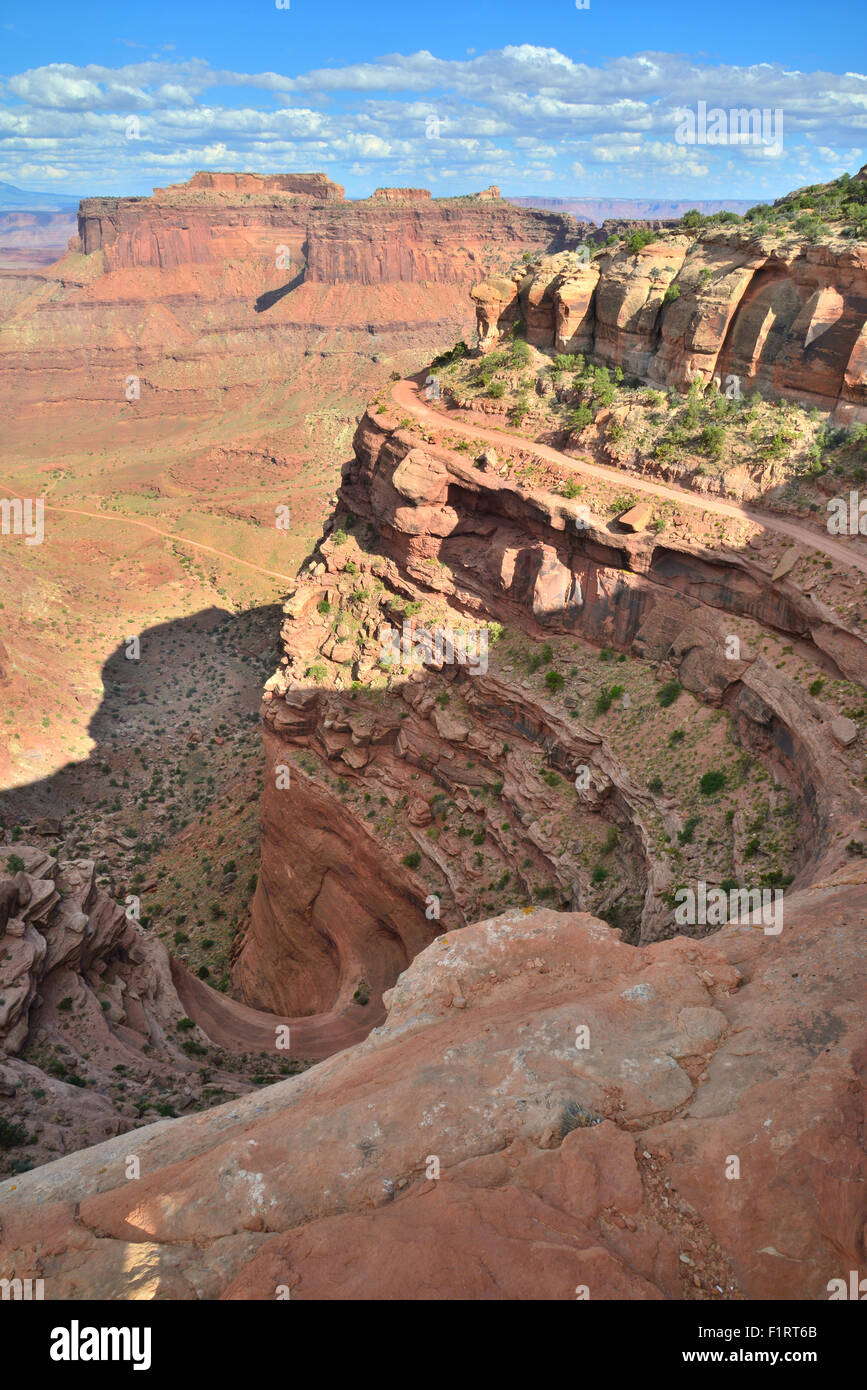 Overlooking Shafer Canyon and the Shafer Trail from the Neck area of ...
