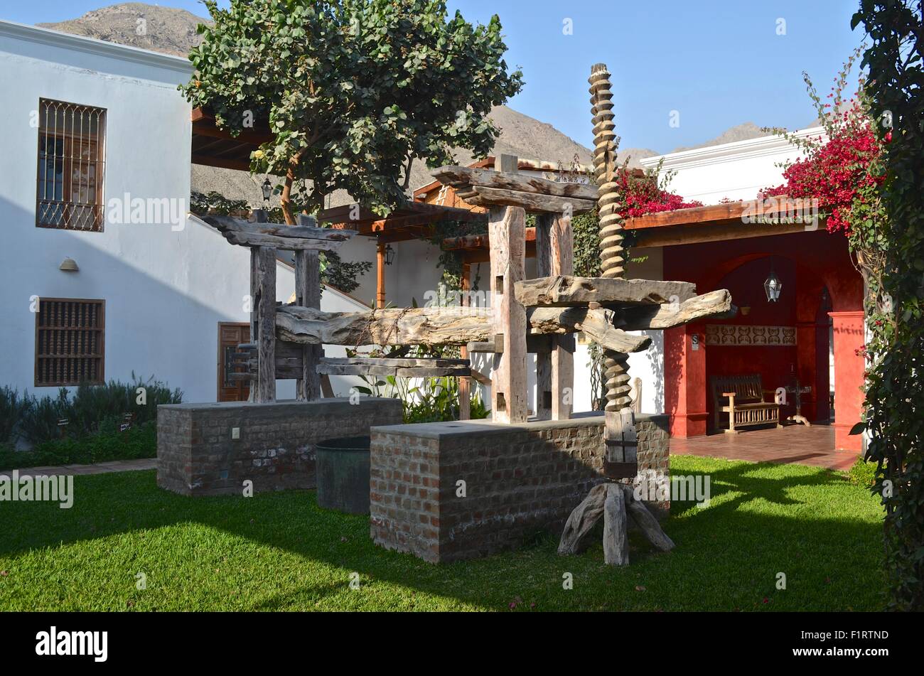 Peruvian Pisco and wine production in vineyards near Ica, Peru Stock ...