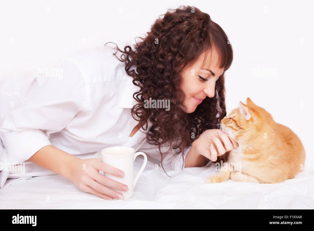 Girl joy coffee hi-res stock photography and images - Alamy