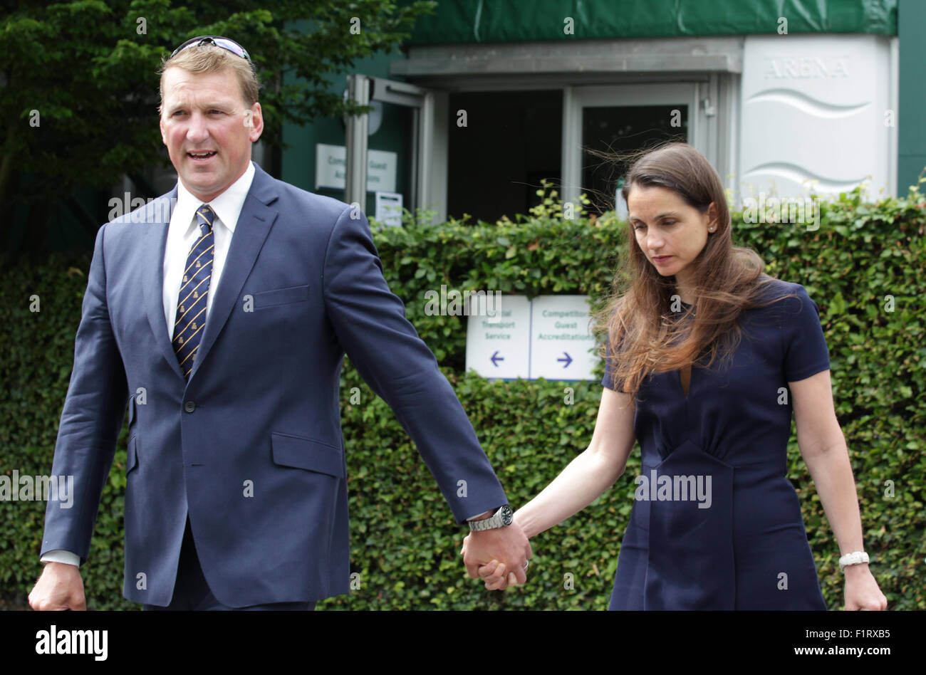 LONDON, UK, 8th July 2015: Matthew Pinsent and Demetra Pinsent seen at ...