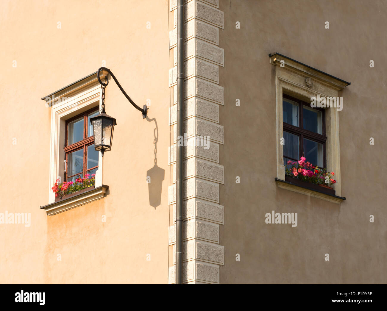 Angle of building with windows Stock Photo - Alamy