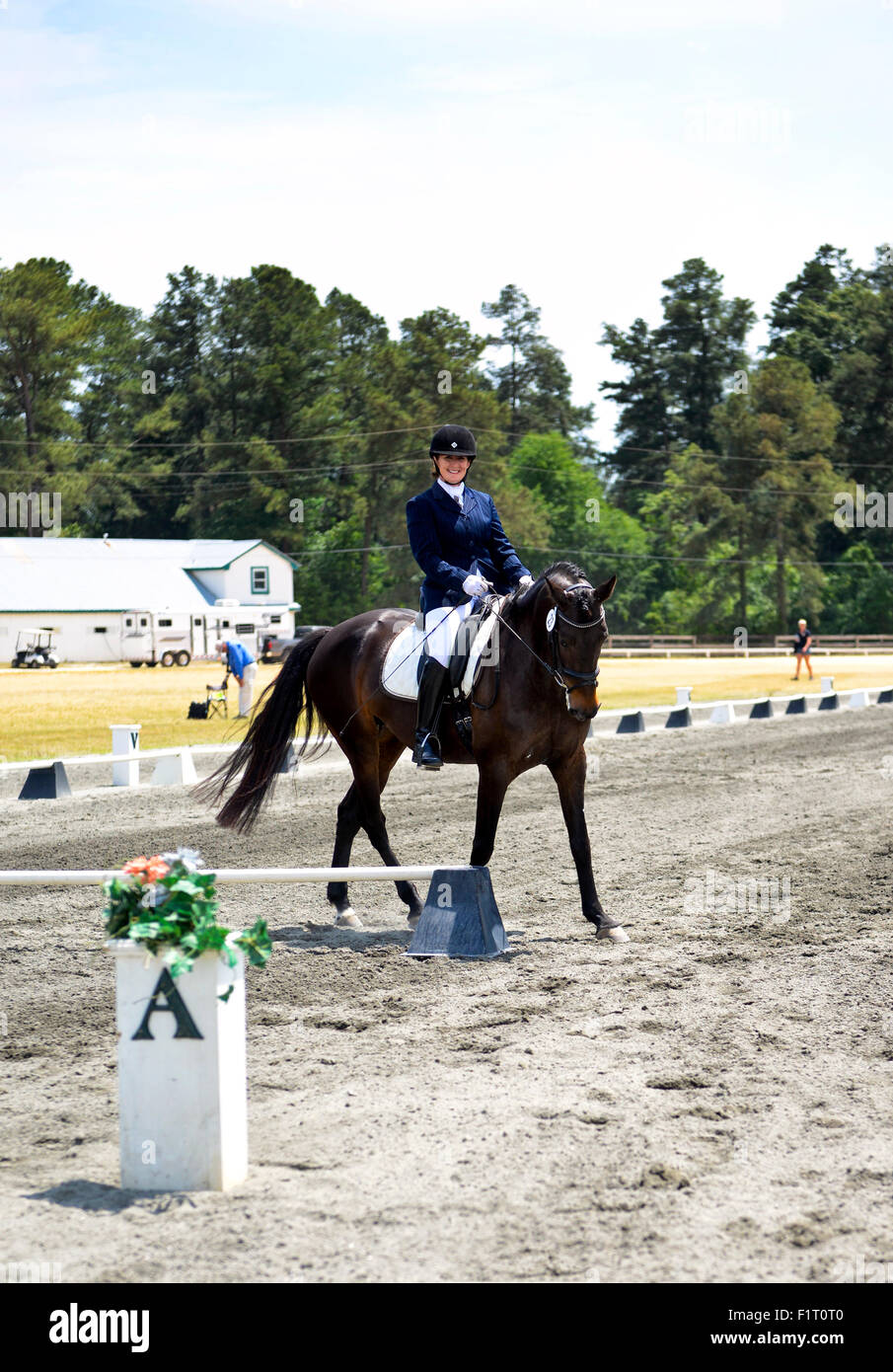 Competitive Dressage Horseback Riding in Pinehurst North Carolina Stock ...