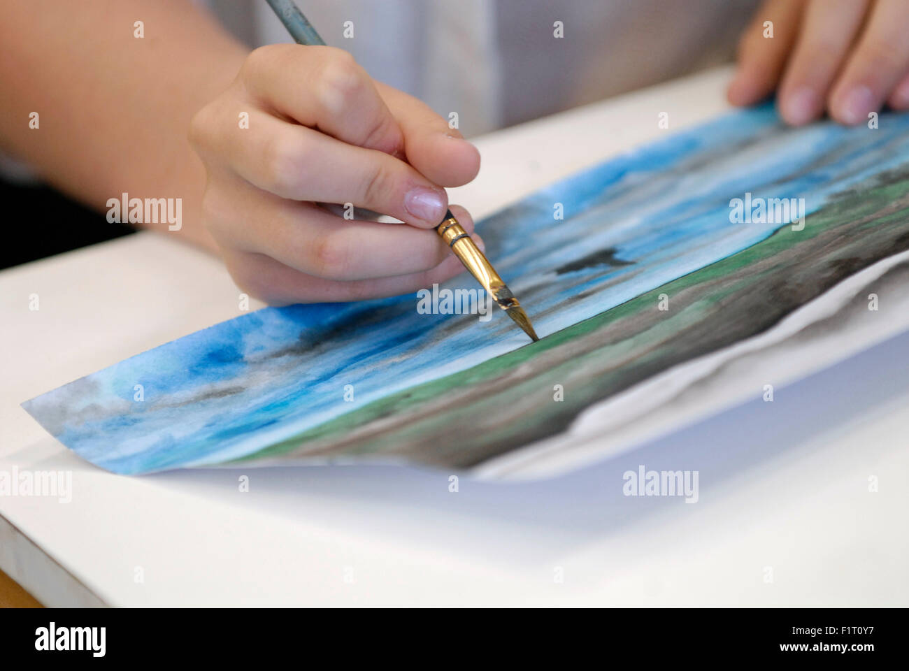 Children's hands writing, painting,sketching,colouring Stock Photo - Alamy