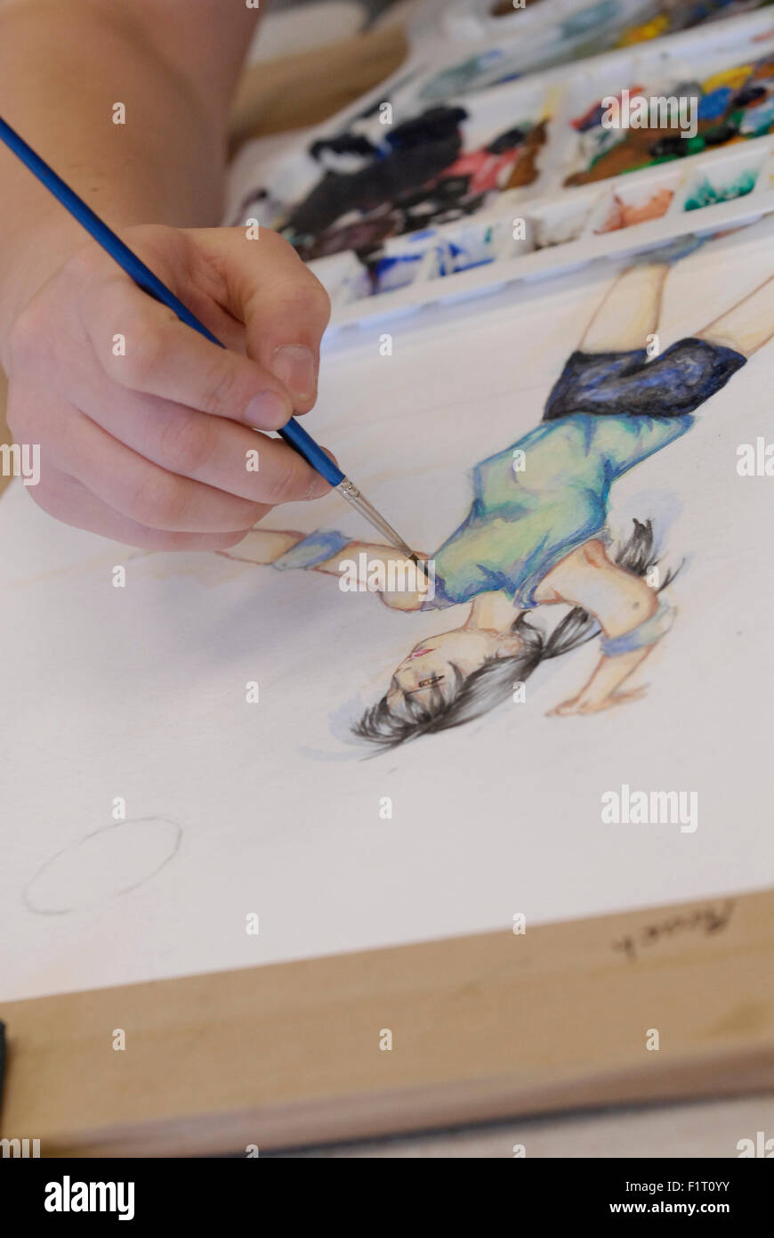 Children's hands writing, painting,sketching,colouring Stock Photo - Alamy