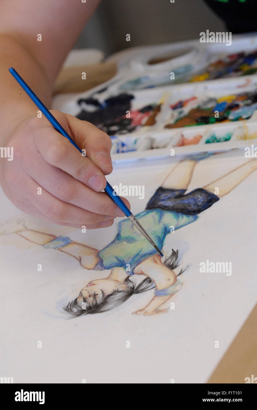 Children's hands writing, painting,sketching,colouring Stock Photo - Alamy