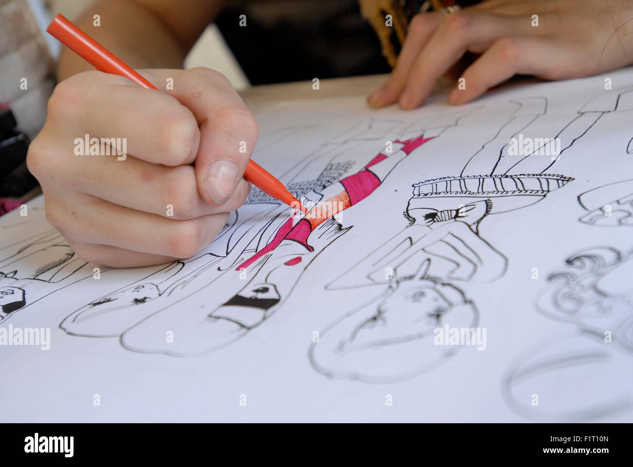 Children's hands writing, painting,sketching,colouring Stock Photo - Alamy
