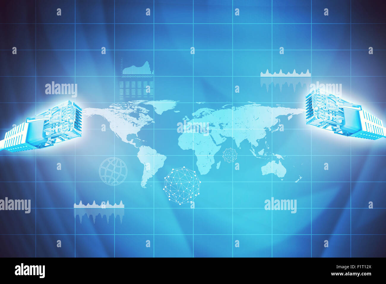 Computer wires with graphs Stock Photo - Alamy