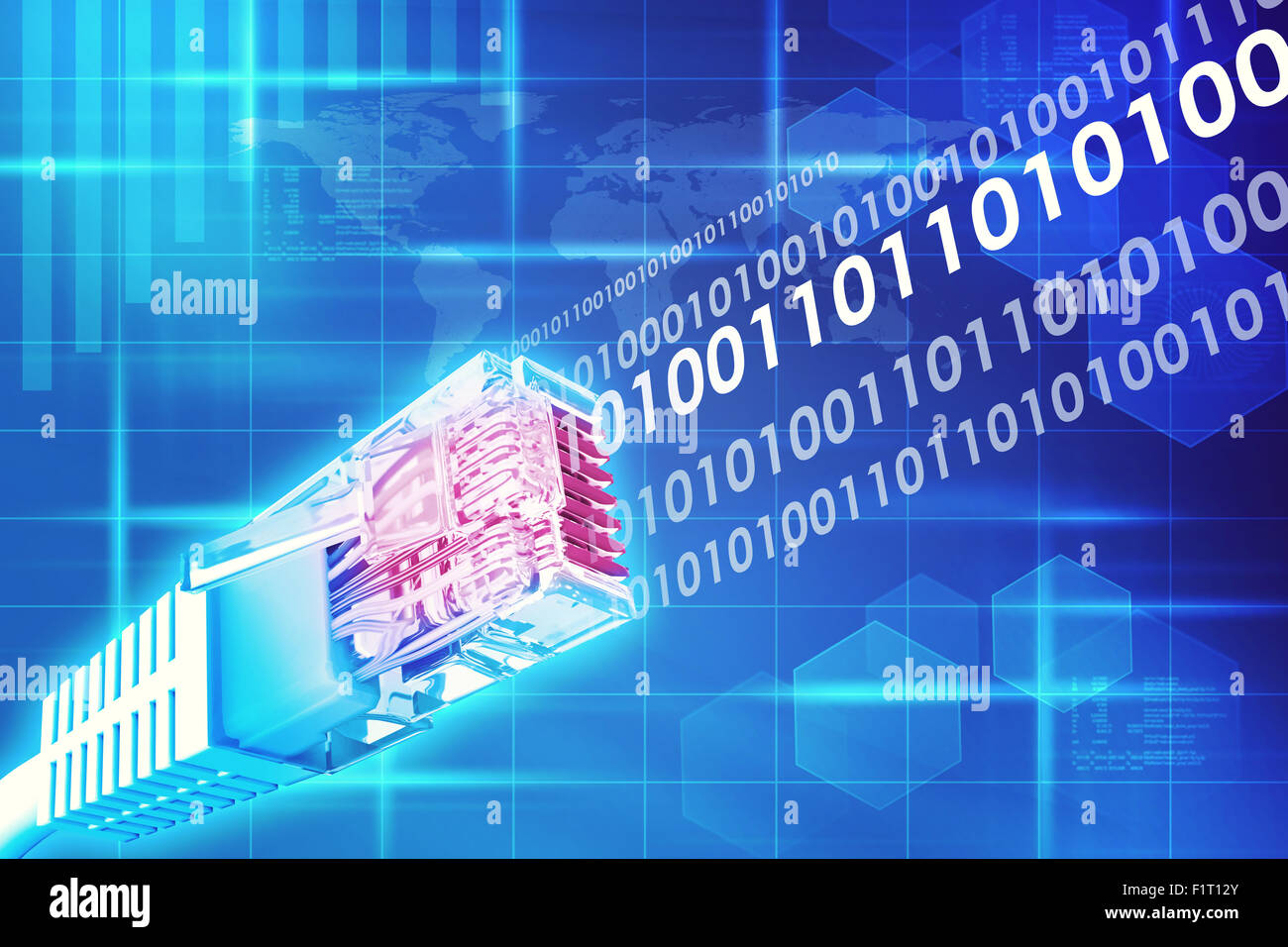 Computer cable with energy numbers Stock Photo - Alamy