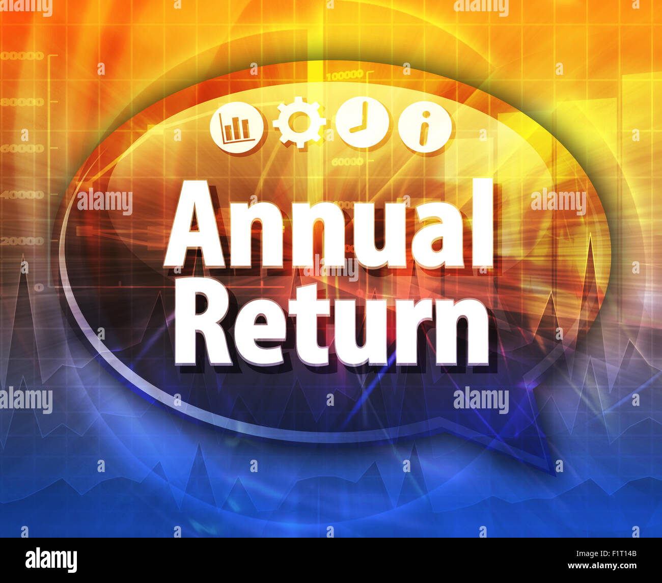 Speech bubble dialog illustration of business term saying Annual return ...