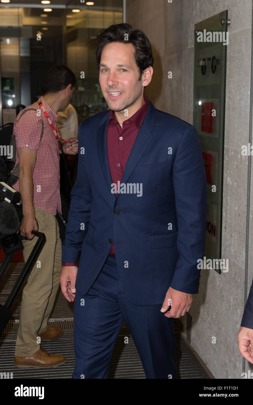 Paul Rudd pictured leaving the Radio 1 studio Featuring: Paul Rudd ...