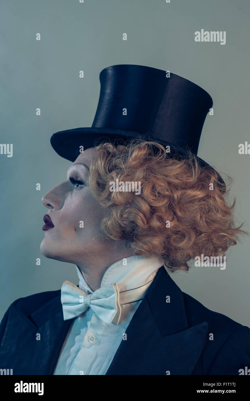 drag artists / performers shot in a studio location in a traditional ...