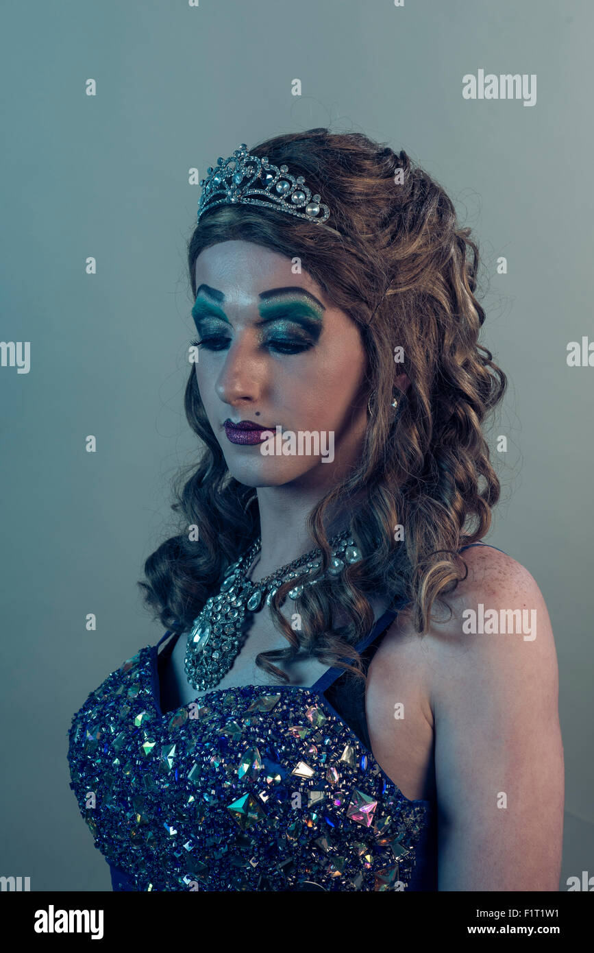 drag artists / performers shot in a studio location in a traditional ...