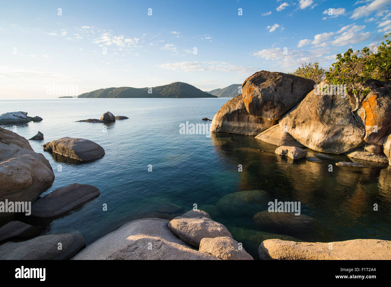 Otter Point at sunset, Lake Malawi National Park, UNESCO World Heritage ...
