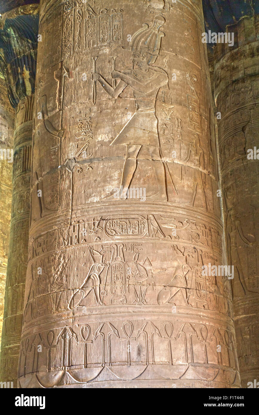 Columns in the Hypostyle Hall, Temple of Horus, Edfu, Egypt, North ...
