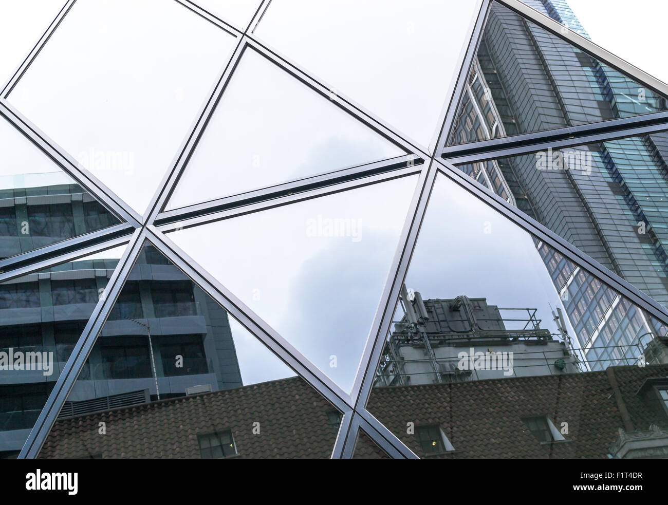 Triangle shaped abstract from window reflections of a modern office ...