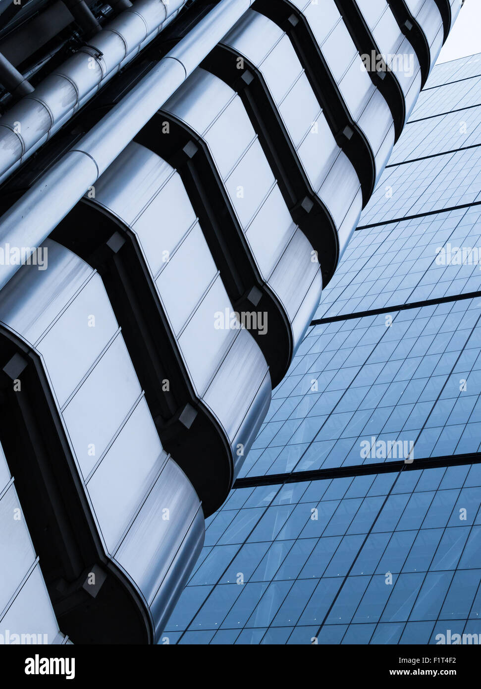 Modern abstract building design with repeating diagonal patterns and ...