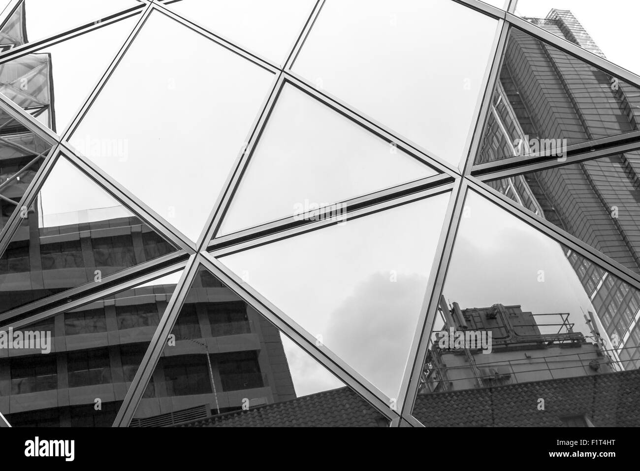 Triangle shaped abstract from window reflections of a modern office ...