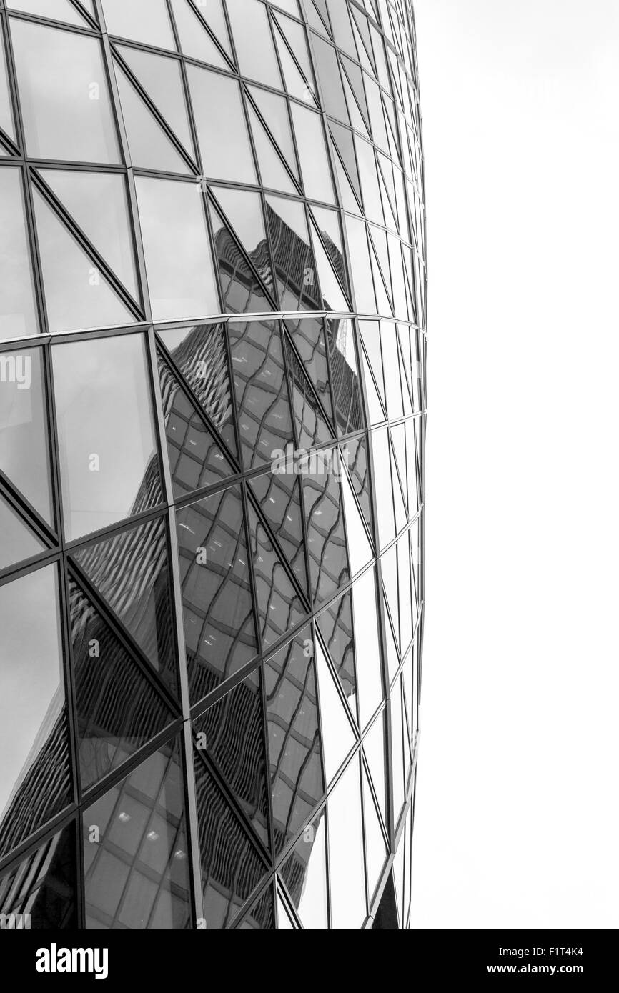 Triangle shaped abstract from window reflections of a modern office ...