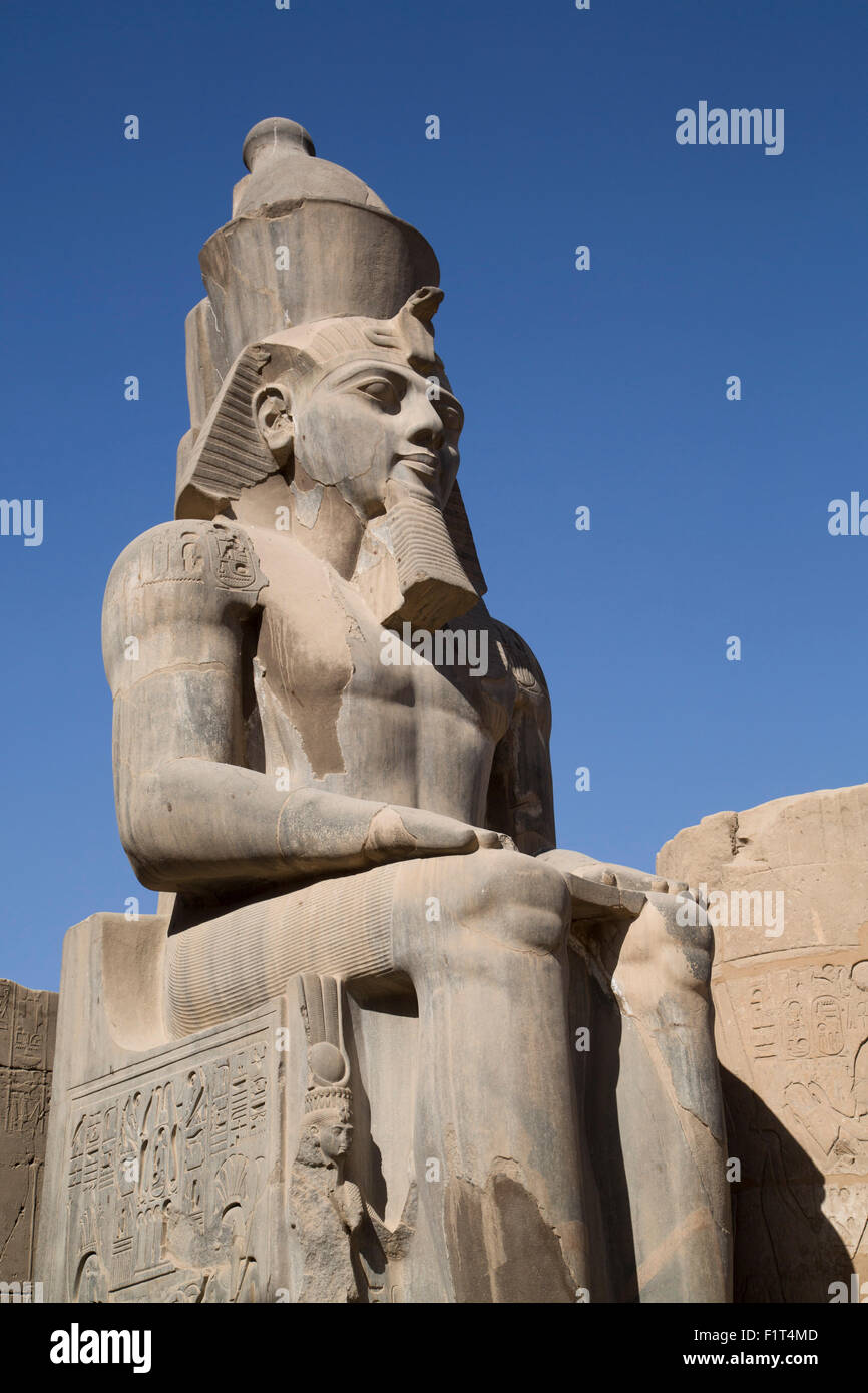 Statue of seated Ramses II, Court of Ramses II, Luxor Temple, Luxor ... Statue of seated Ramses II, Court of Ramses II, Luxor Temple, Luxor ...