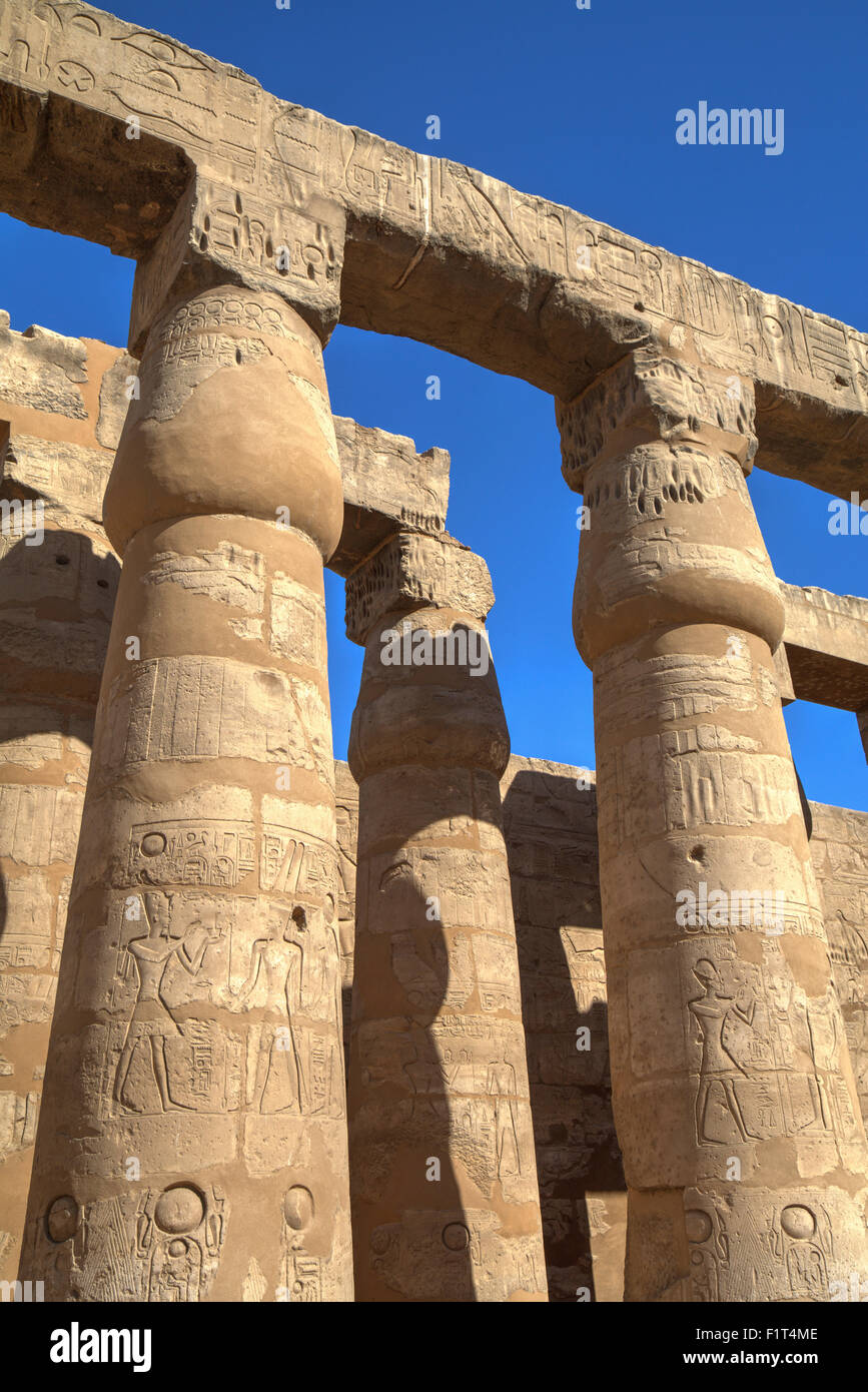 Columns in the Court of Ramses II, Luxor Temple, Luxor, Thebes, UNESCO ...