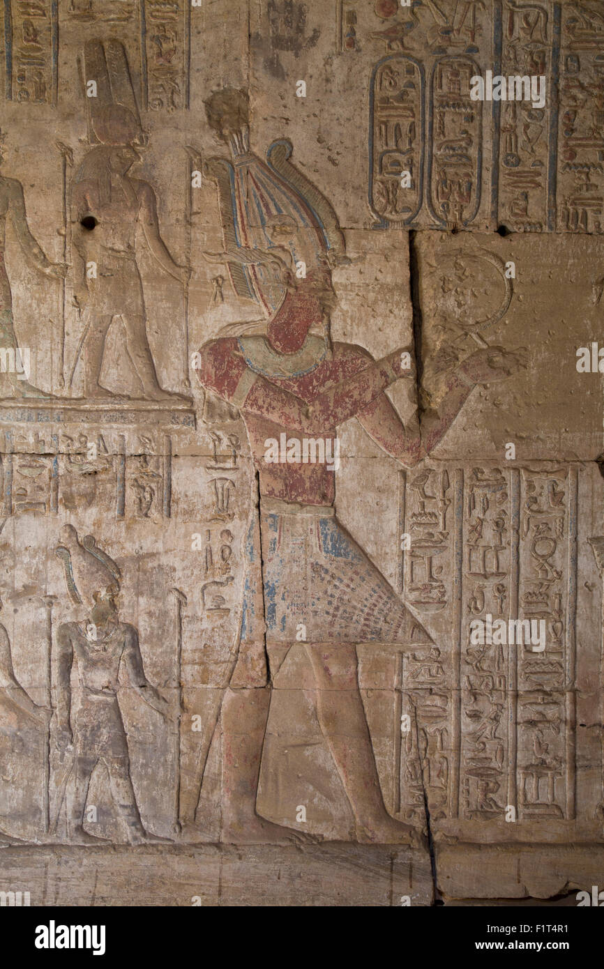 Bas-reliefs inside the Temple of Opet, Karnak Temple, Luxor, Thebes ...