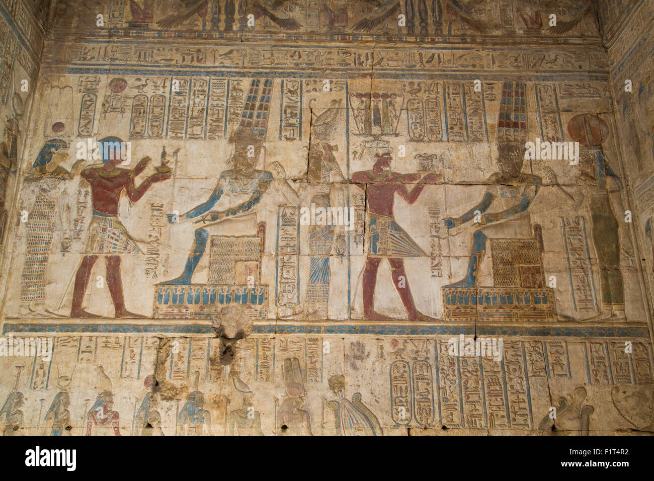 Bas-reliefs inside the Temple of Opet, Karnak Temple, Luxor, Thebes ...