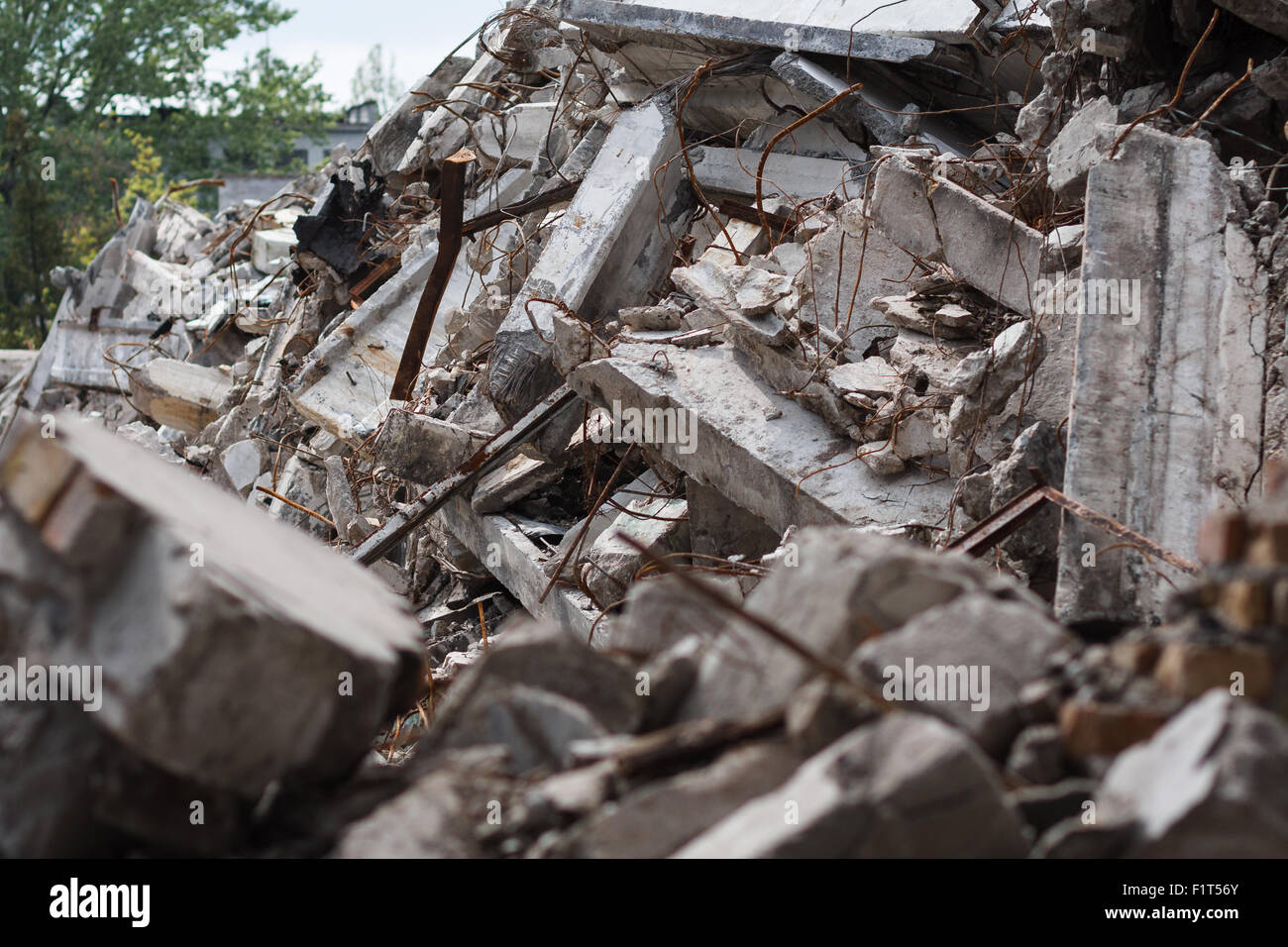Abandoned destroyed building, industrial background Stock Photo - Alamy