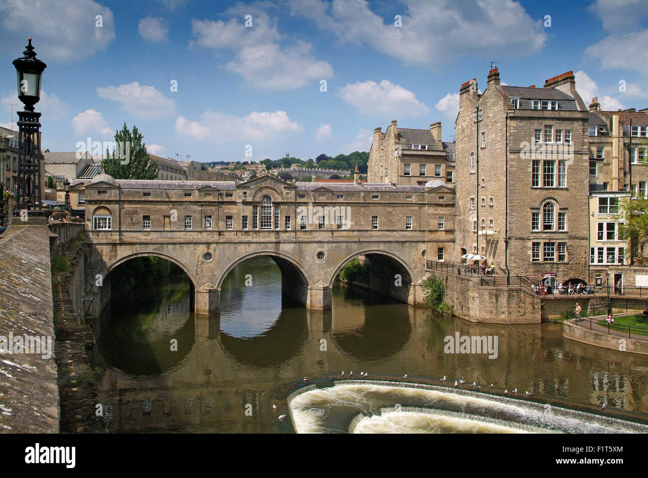 Bath, showing the Roman Baths with Bath Abbey behind, Royal Crescent ...