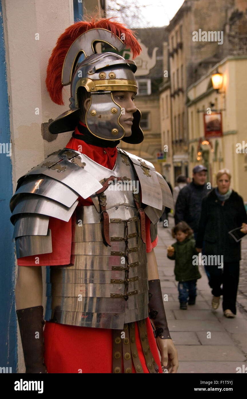 Bath, showing the Roman Baths with Bath Abbey behind, Royal Crescent ...