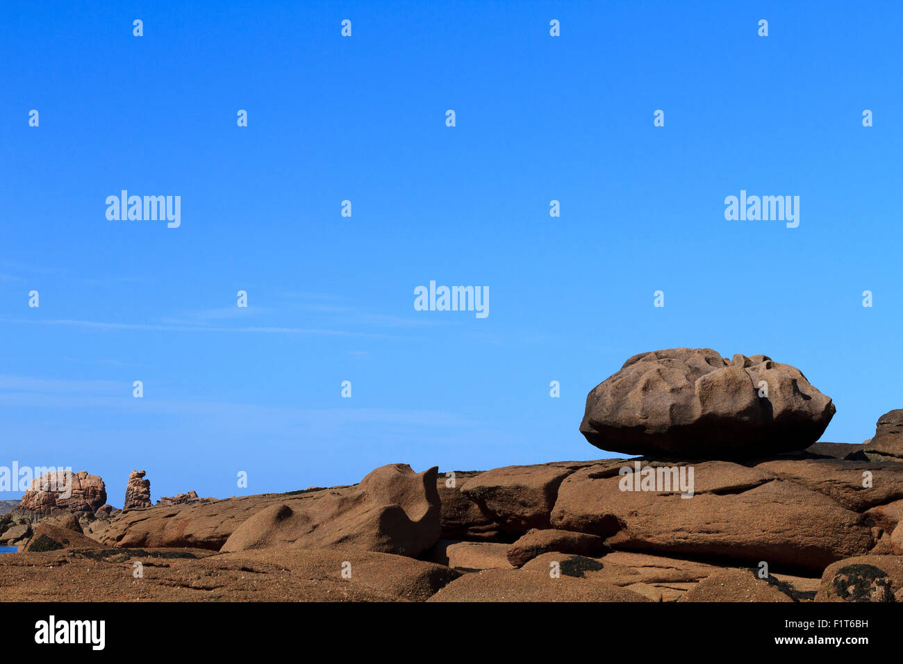 Pink granite coast cotes d'armor Brittany Stock Photo - Alamy