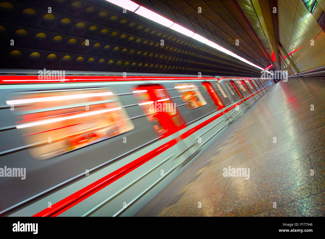 Moving metro train Stock Photo - Alamy
