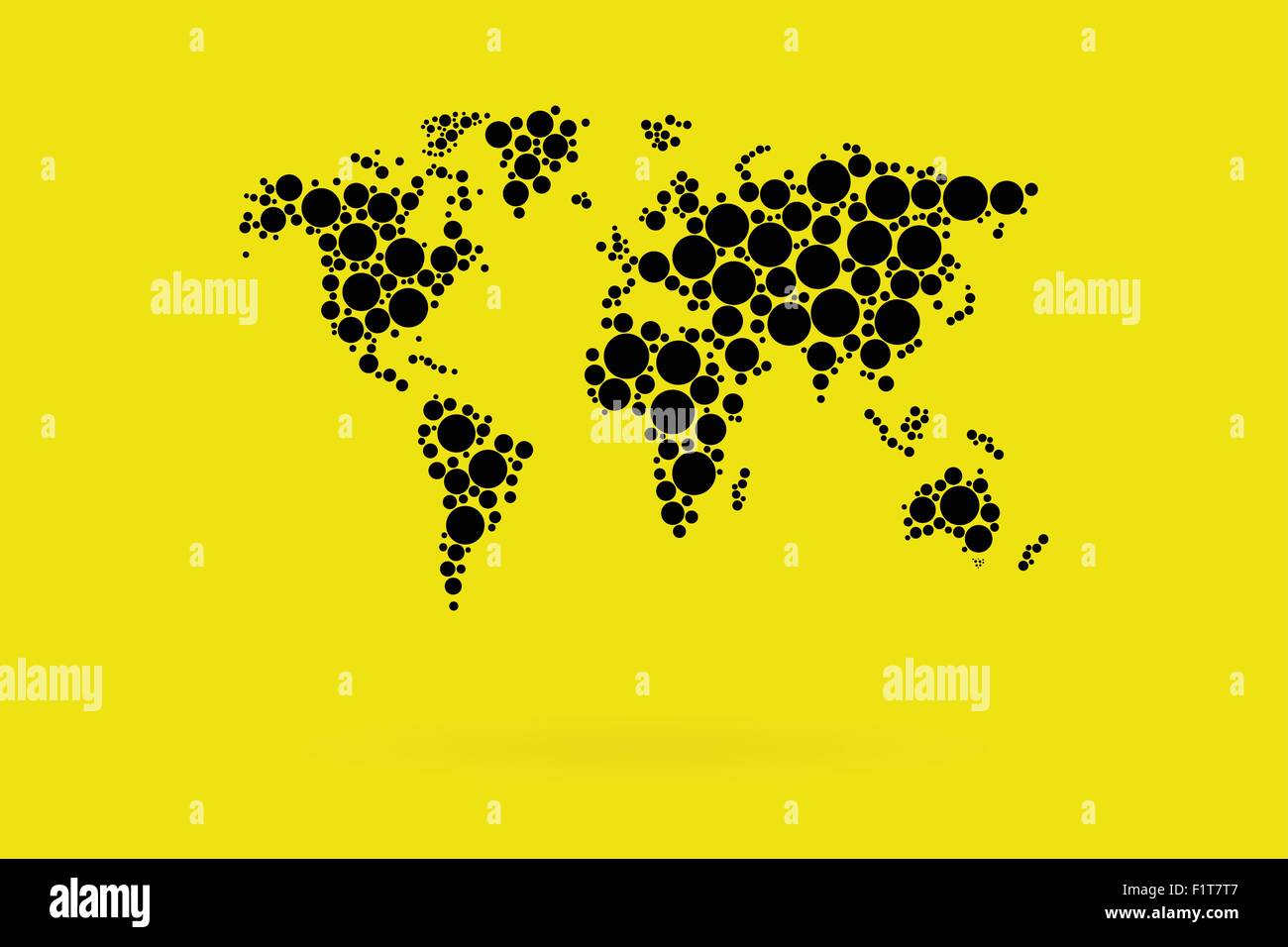 Dotted World Map Vector With Retro Contrast Colors Stock Vector Image ...