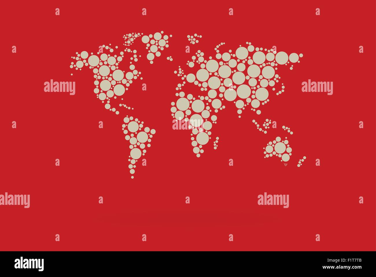 Dotted World Map Vector With Retro Contrast Colors Stock Vector Image ...