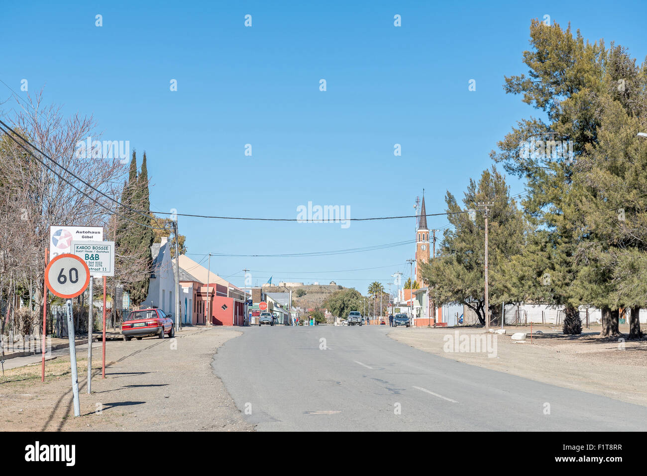CARNAVON, SOUTH AFRICA - AUGUST 10, 2015: Street view of Carnavon in ...