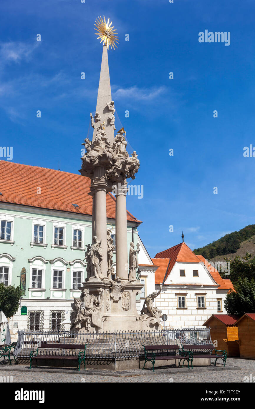 Mikulov Czech Republic, Baroque column, City architecture South Moravia ...
