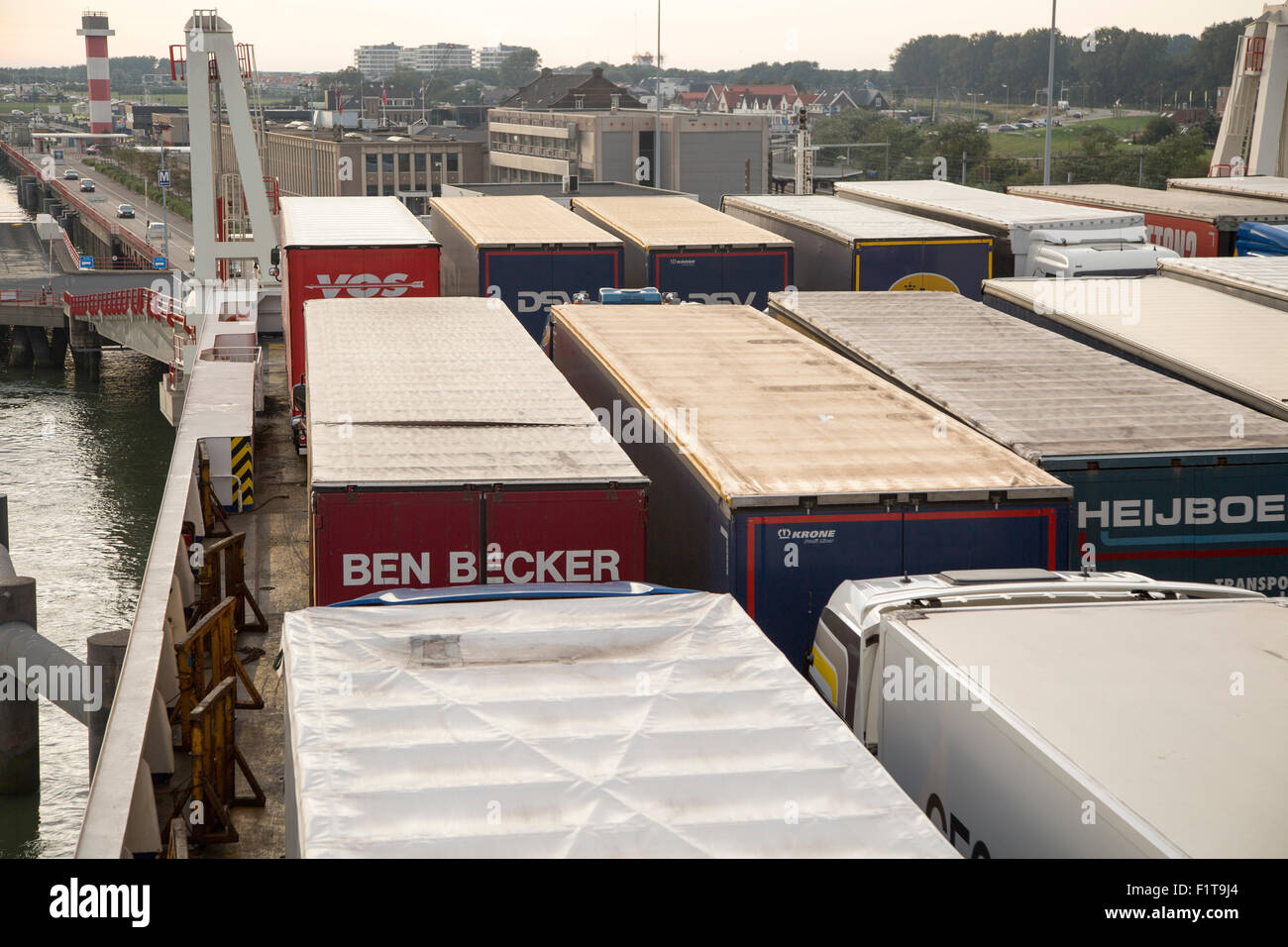Lorries on Stena Lines ferry, Port of Rotterdam, Hook of Holland ...