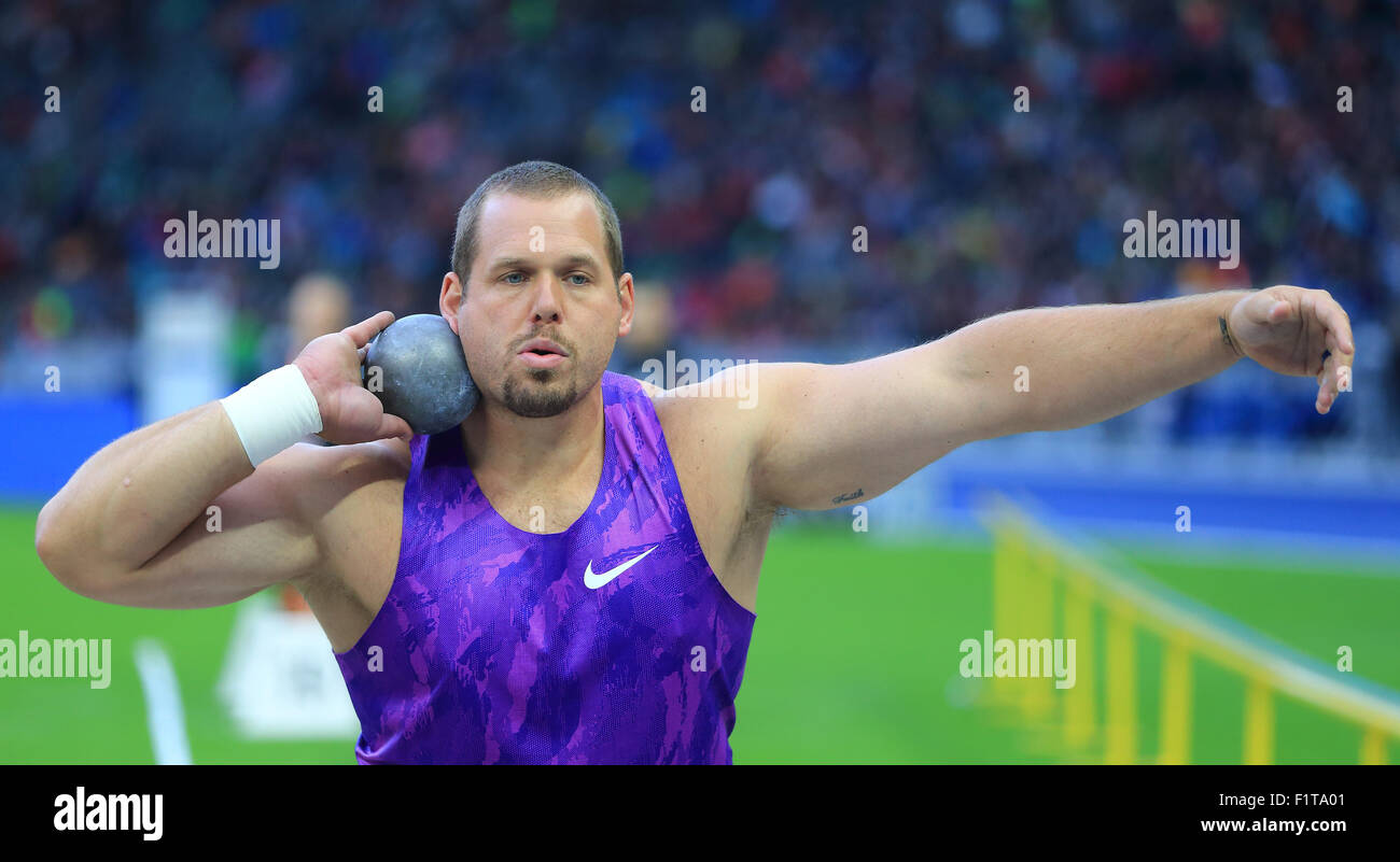 Berlin, Germany. 06th Sep, 2015. Shot putter Ryan Whiting of the USA in ...