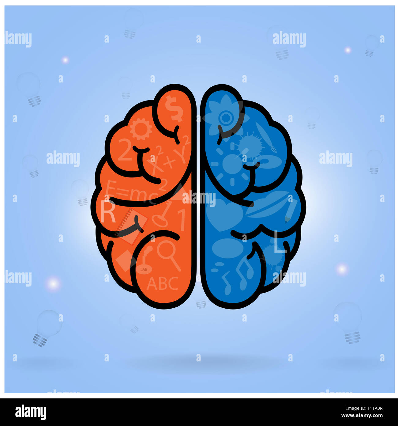 Creative left brain and right brain Idea concept background design for ...
