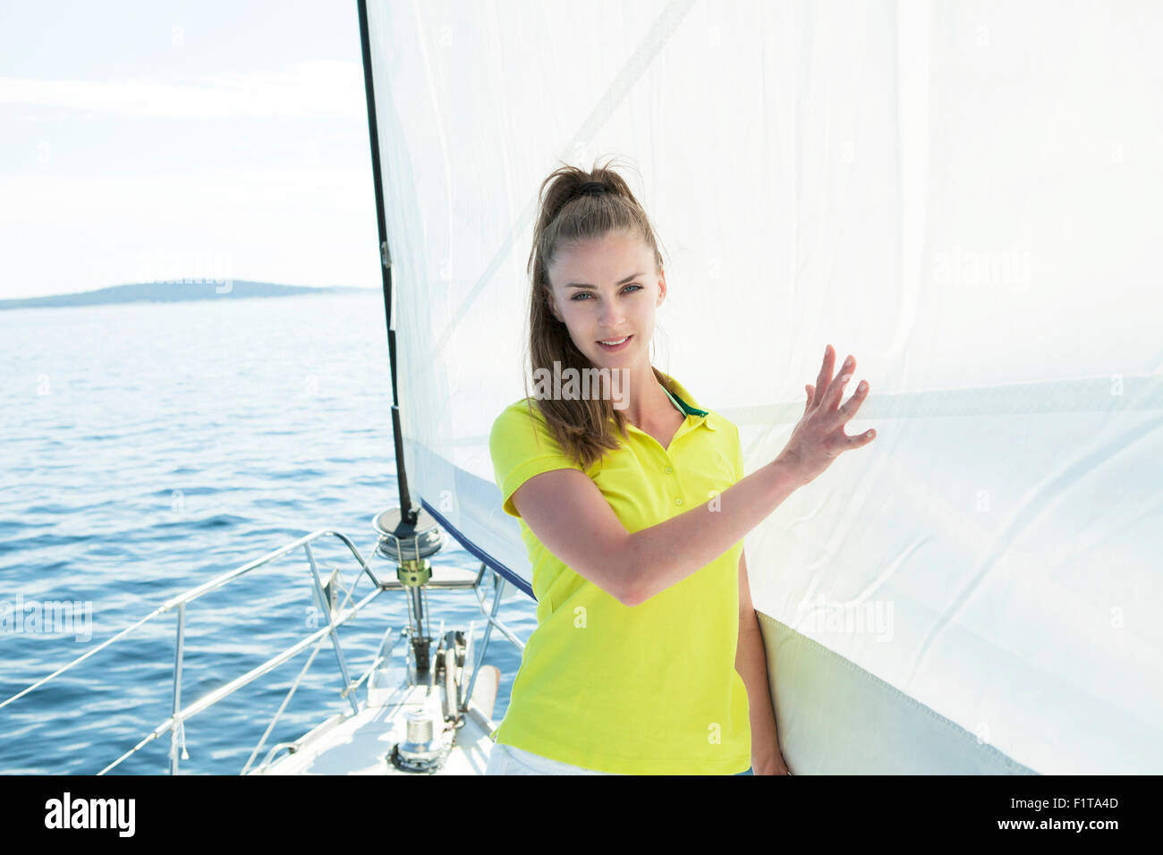 Portrait young woman on sailing hi-res stock photography and images - Alamy