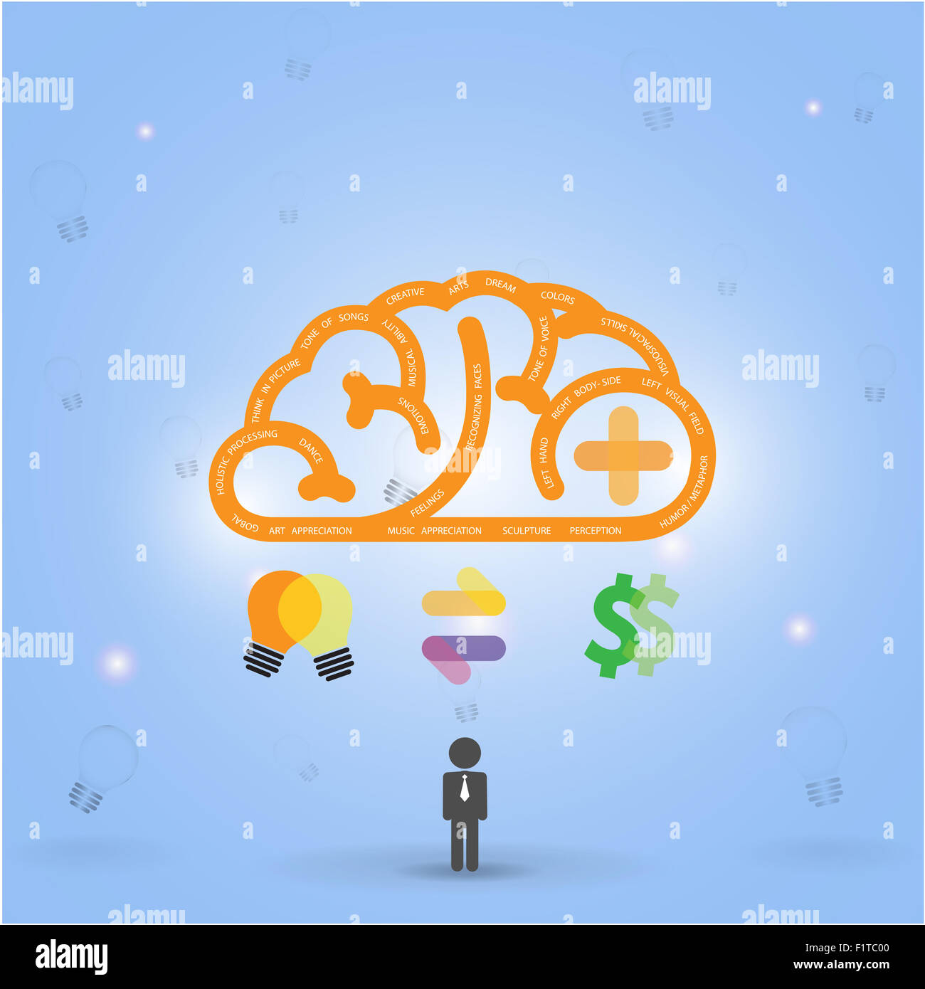 Creative brain Idea concept background design for poster flyer cover ...