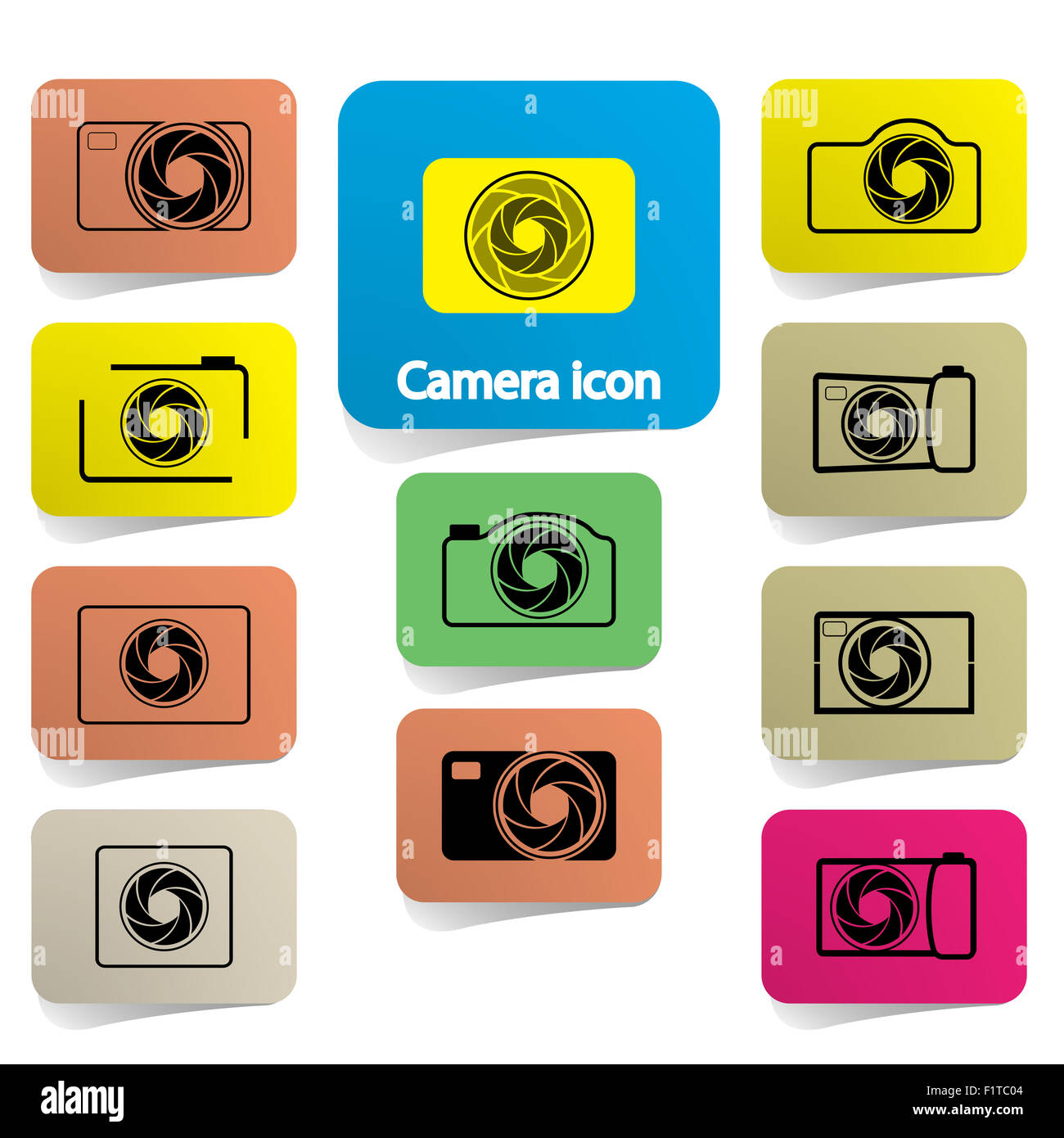 set of digital camera icons Stock Photo - Alamy