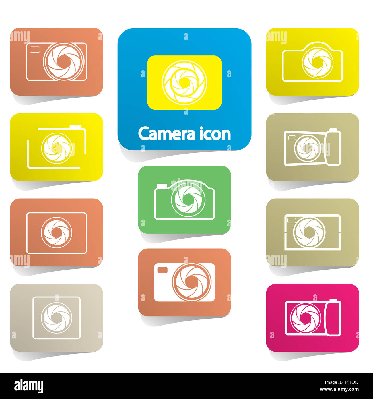 set of digital camera icons Stock Photo - Alamy