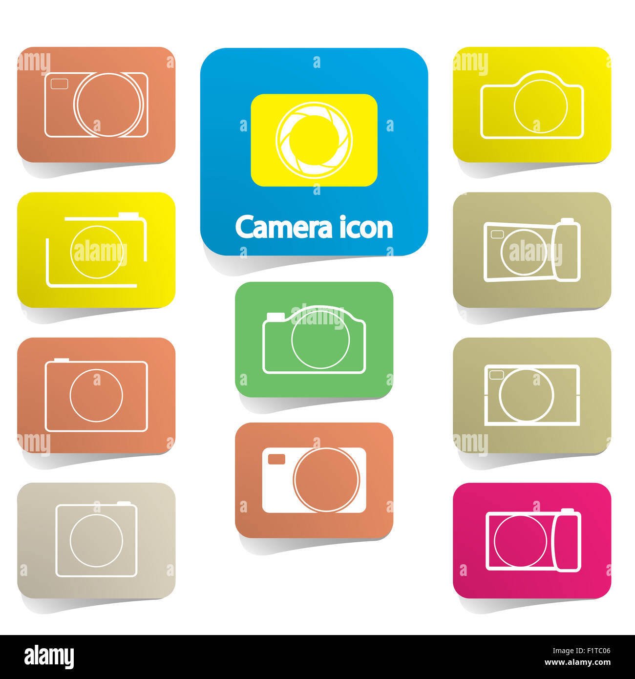 set of digital camera icons,colorful camera symbol Stock Photo - Alamy