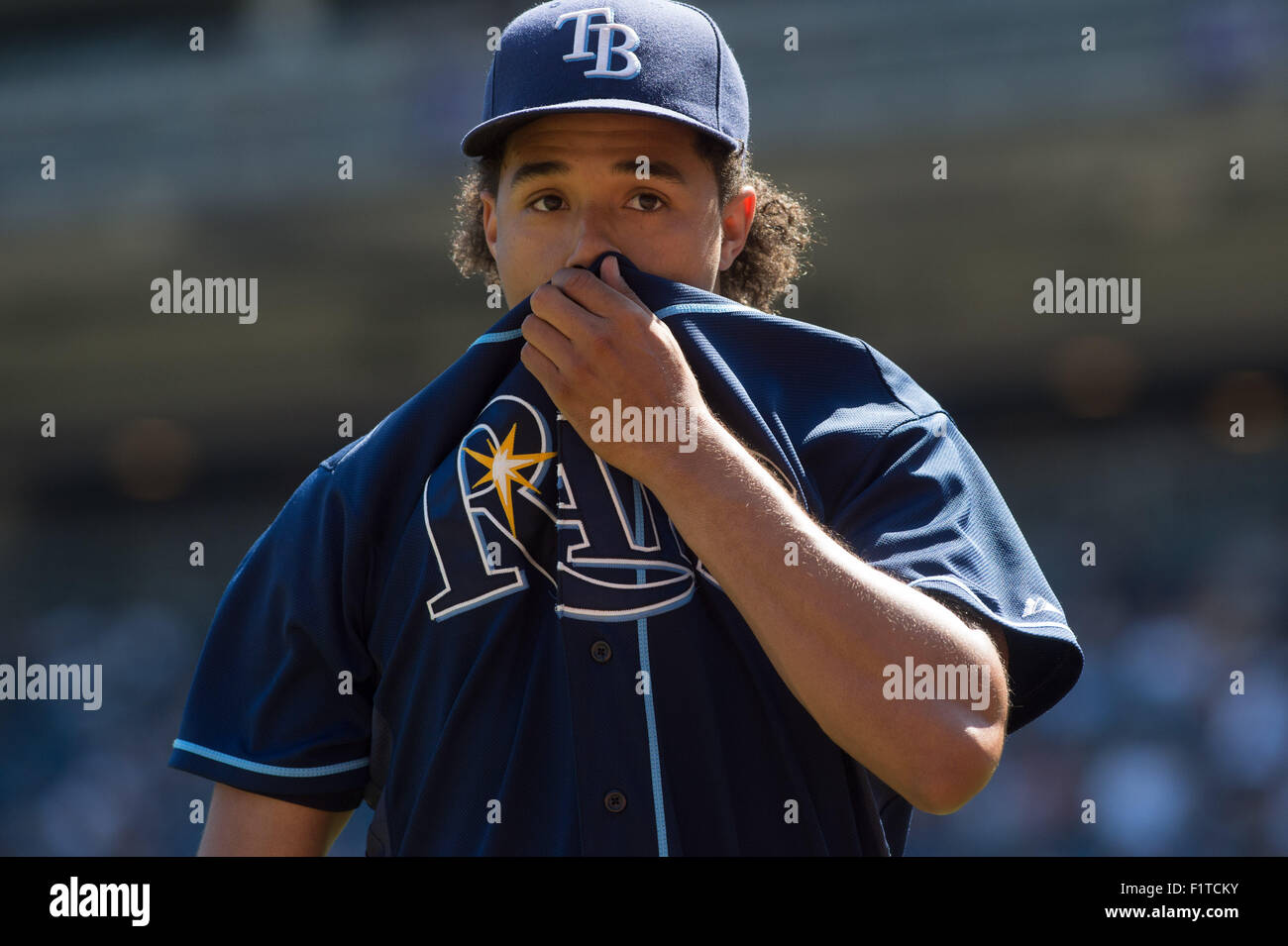 New York, New York, USA. 6th Sep, 2015. Rays' pitcher CHRIS ARCHER in ...