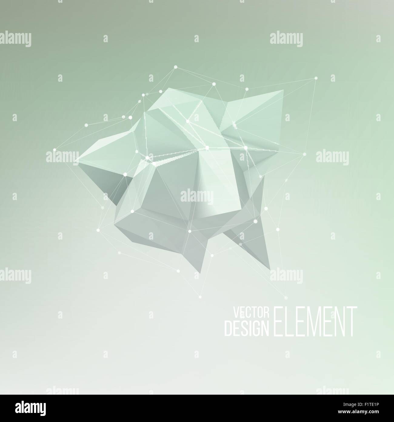 3D abstract tech perspective geometric form. Vector illustration Stock ...