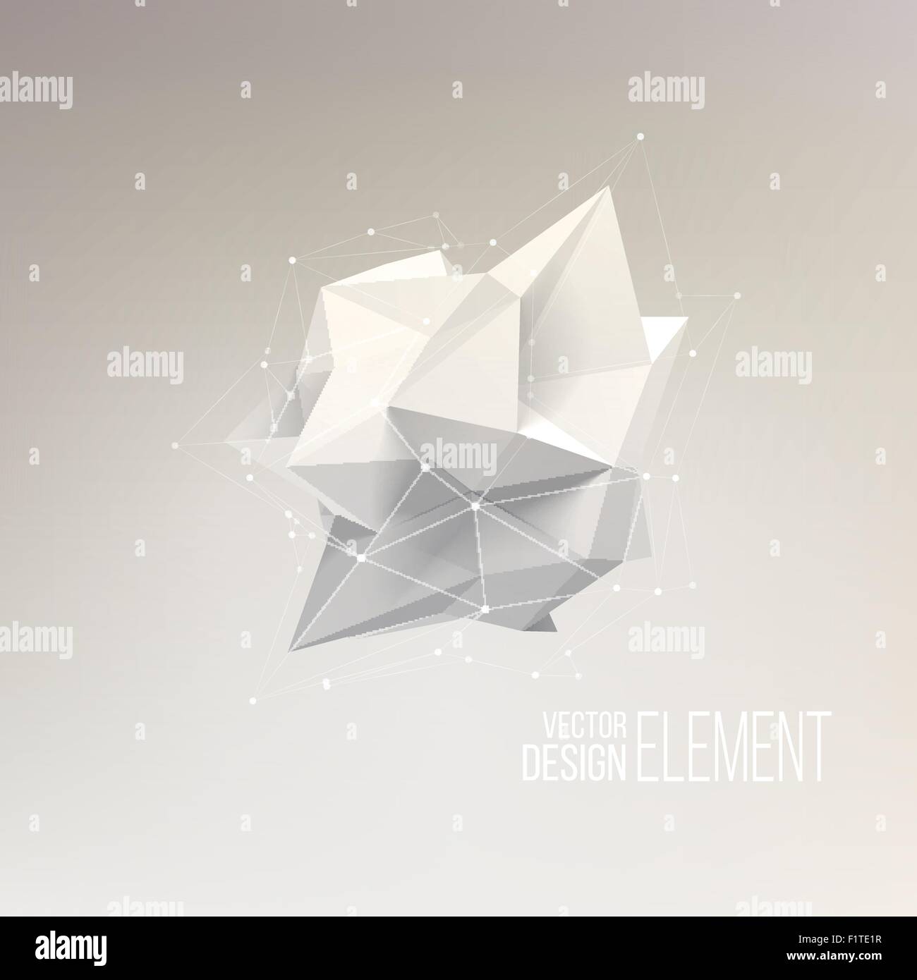 3D abstract tech perspective geometric form. Vector illustration Stock ...